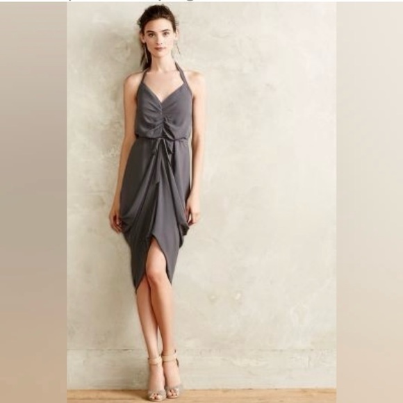 Paper Crown | Dresses | Anthropologie Paper Crown Gray Halter Dress ...